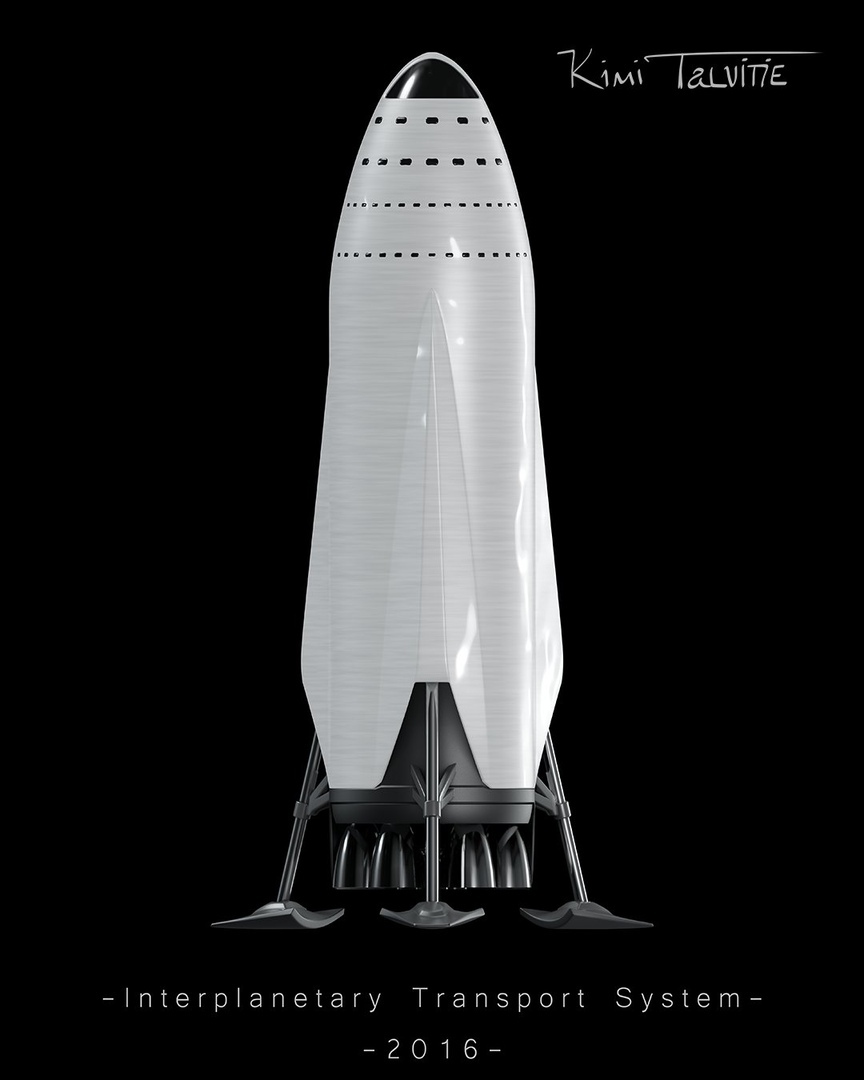 Представленные версии корабля космической системы SpaceX Starship 2016-2019 | Пикабу